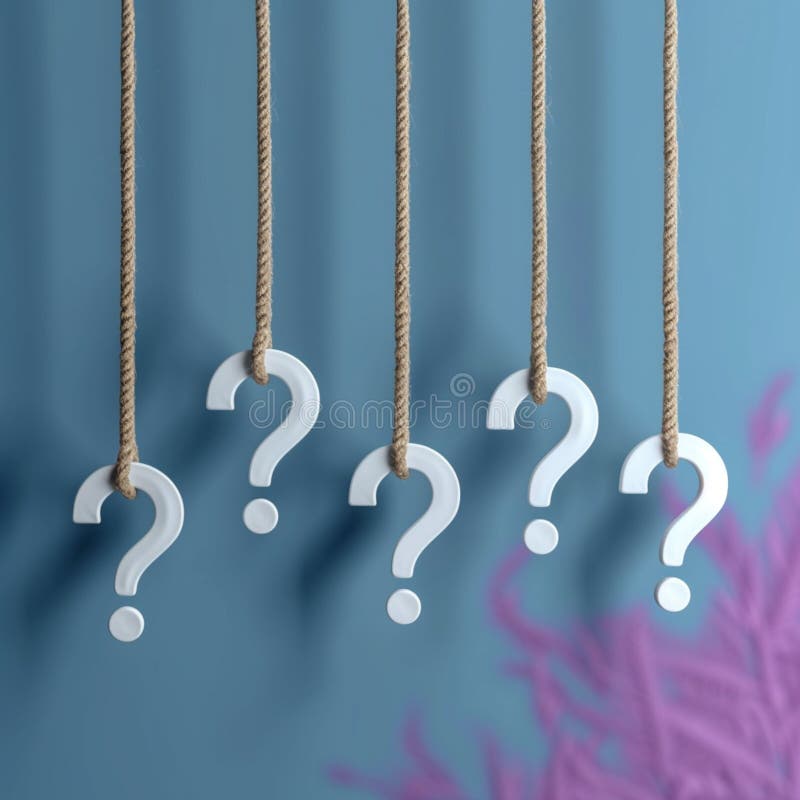 Question Marks Hanging on Gradient Background Seeking Answers Concept ...