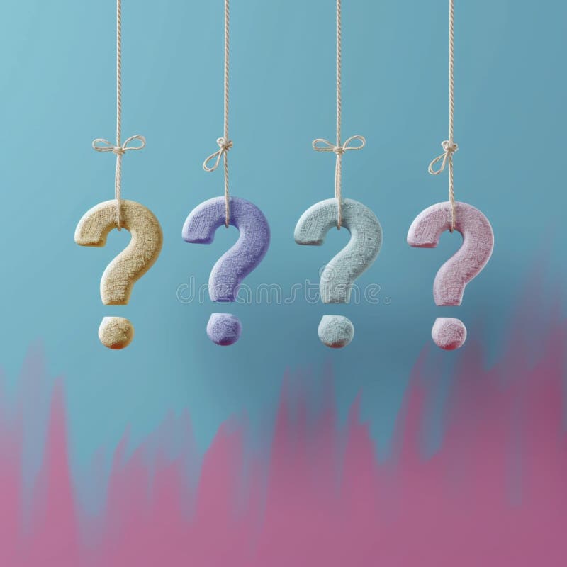 Question Marks Hanging on Gradient Background Seeking Answers Concept ...