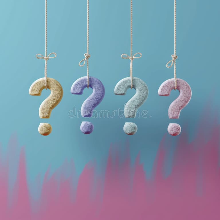 Question Marks Hanging on Gradient Background Seeking Answers Concept ...