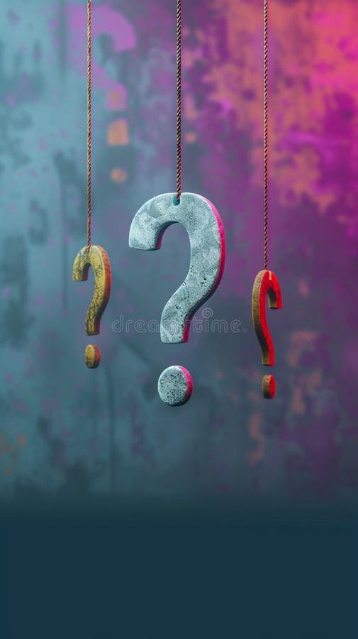 Question Marks Hanging on Gradient Background Seeking Answers Concept ...
