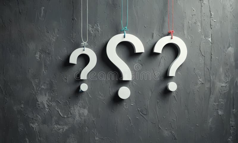 Question and Marks Hanging on Wall Stock Illustration - Illustration of ...