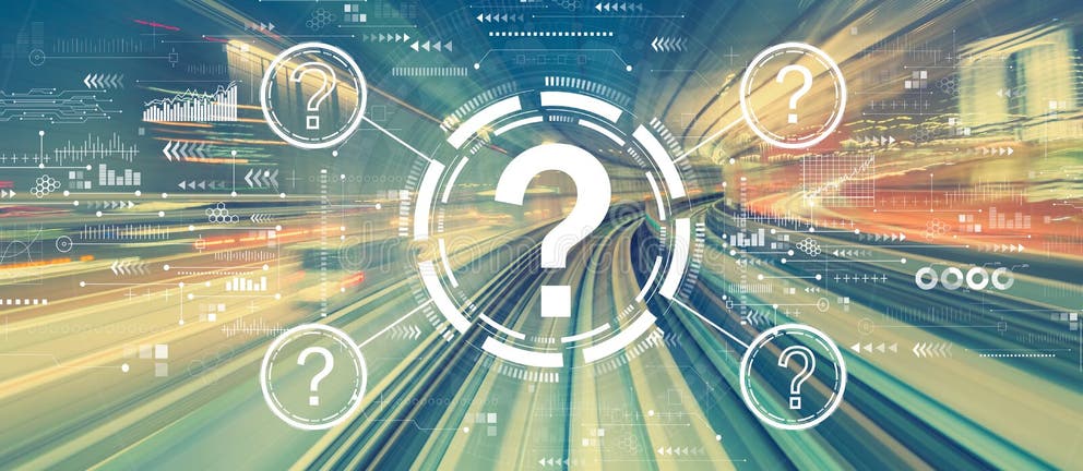 Question Marks with High Speed Motion Blur Stock Photo - Image of city ...