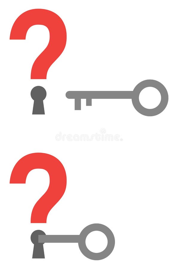 Question Marks with Keyholes and Key Unlocking Stock Vector ...
