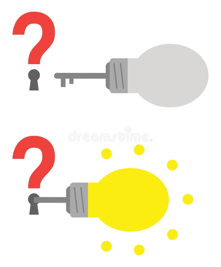 Question Marks with Keyholes and Light Bulb Keys Stock Vector ...