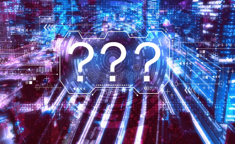 Question Marks with a Large Train Station in Tokyo, Japan Stock Photo ...