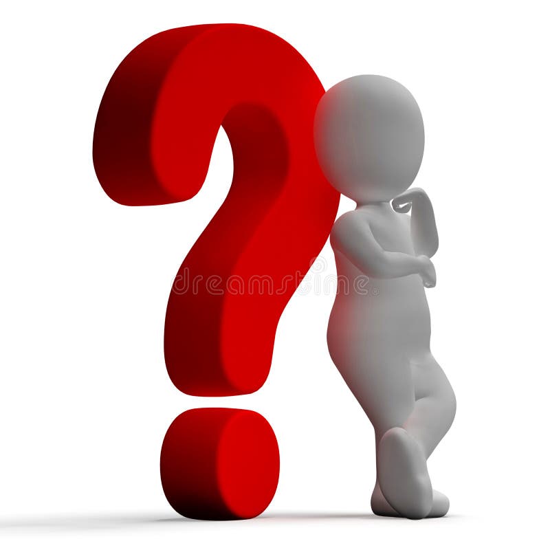 Question Marks and Man Showing Confusion or Unsure Stock Illustration ...