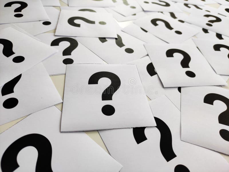 Question Marks with Note Papers on White Background Stock Image - Image ...