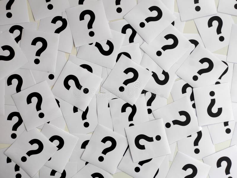 Question Marks with Note Papers on White Background Stock Image - Image ...