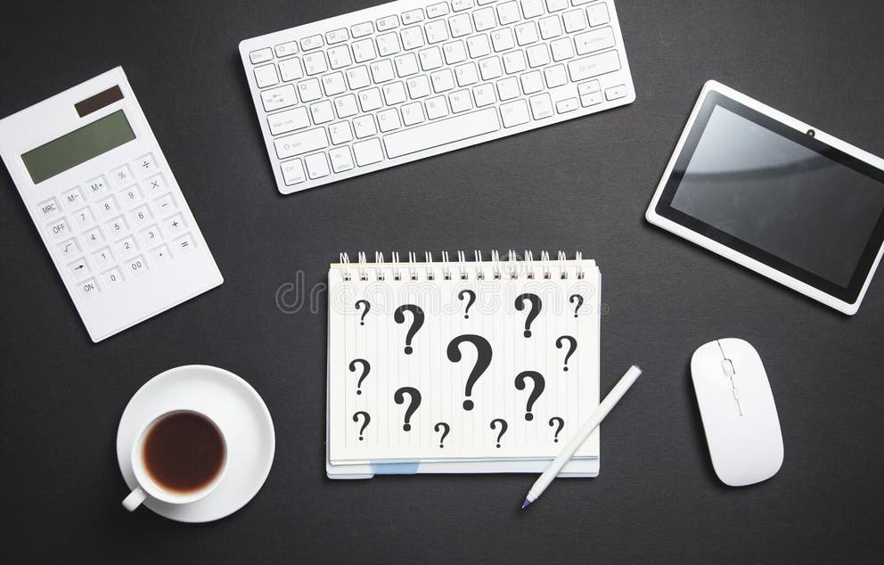 Question Marks on Notepad. Business Concept Stock Photo - Image of ...