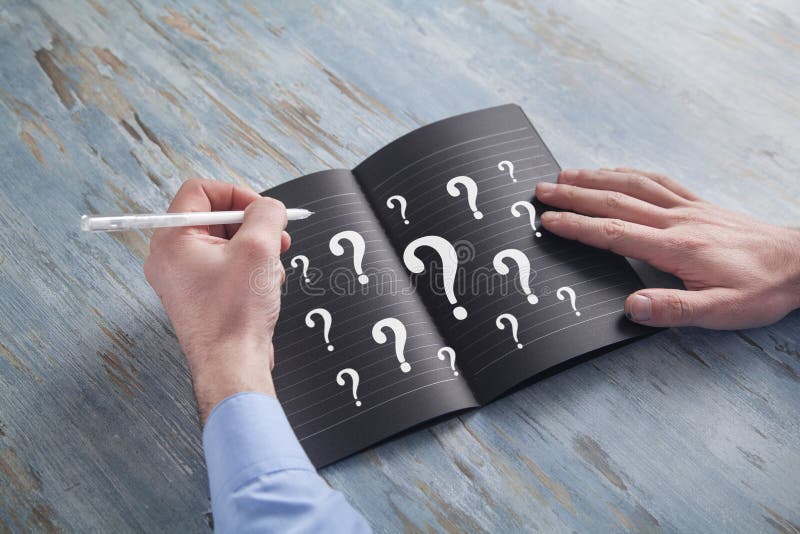 Question Marks on Notepad. Business Concept Stock Image - Image of ...