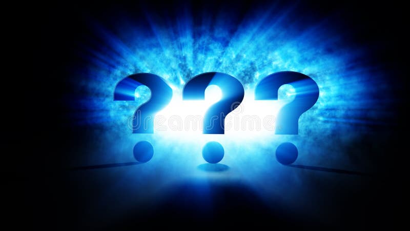 Question Marks Over a Bright Flash of Light Stock Illustration ...