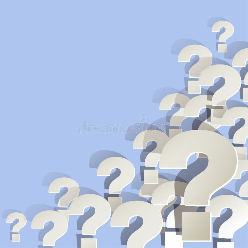 Question Marks White in the Corner on a Light Blue Background Stock ...