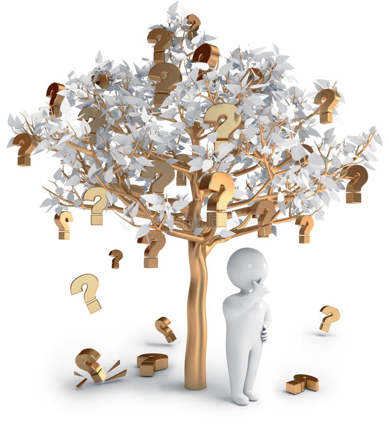 Question marks people tree stock illustration. Illustration of jobless ...