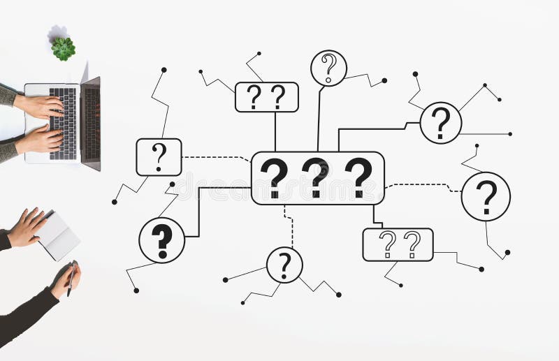 Question Marks with People Working Together Stock Illustration ...