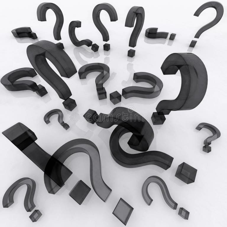 Question Marks with Reflection Stock Illustration - Illustration of ...