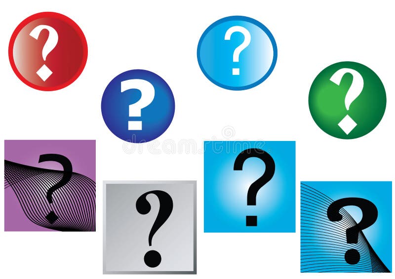 Question Marks Round and Square Backgrounds Stock Illustration ...