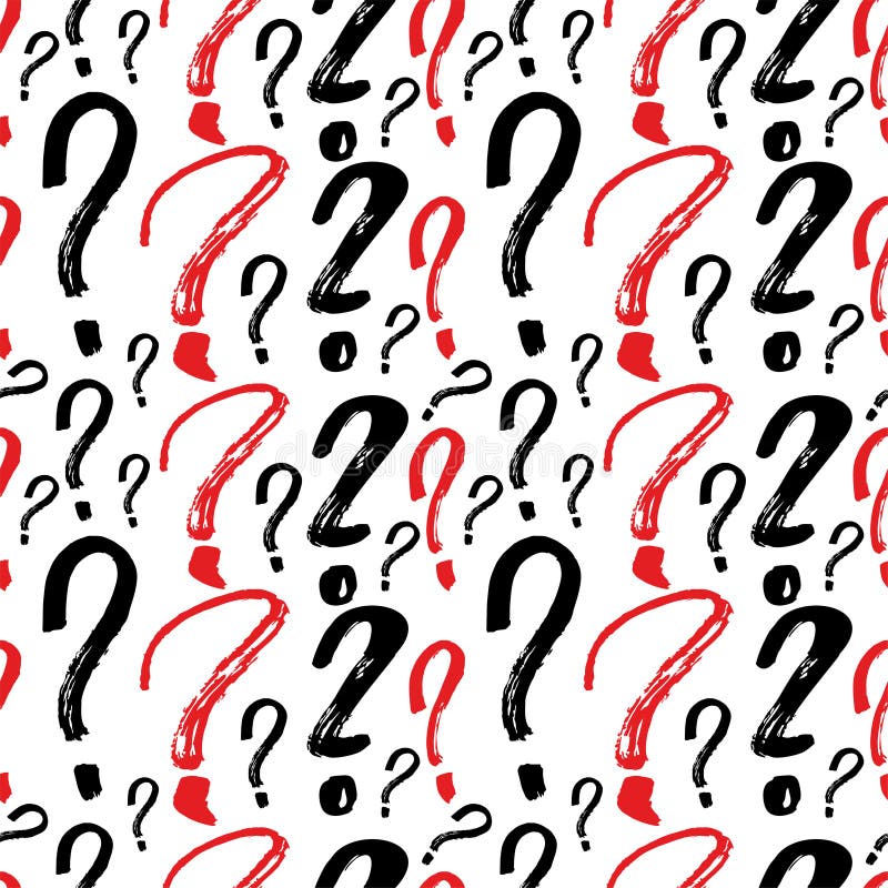 Question Marks Seamless Pattern. Vector Sketch Question Marks ...