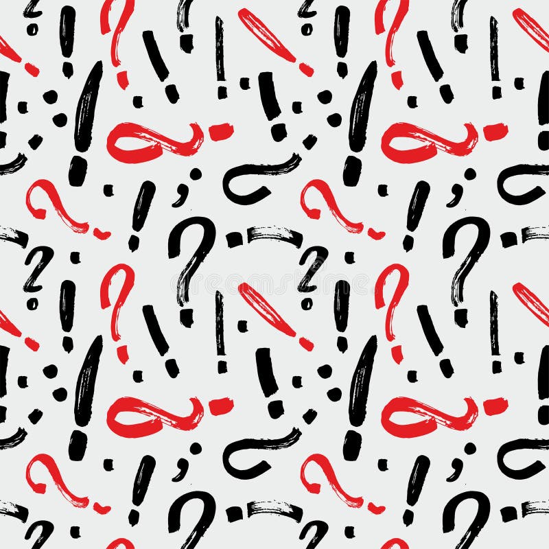 Question Marks Seamless Pattern. Vector Sketch Question Marks ...