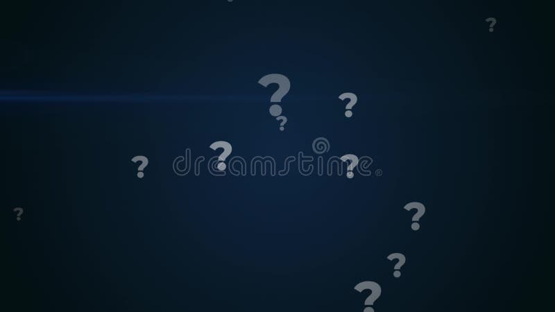 Question Marks Signs Against Dark Blue Background. 3D Graphic. Stock ...