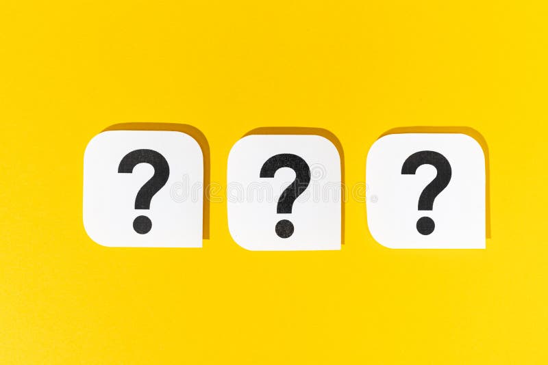 Question Marks Signs on Yellow Background Stock Photo - Image of sign ...