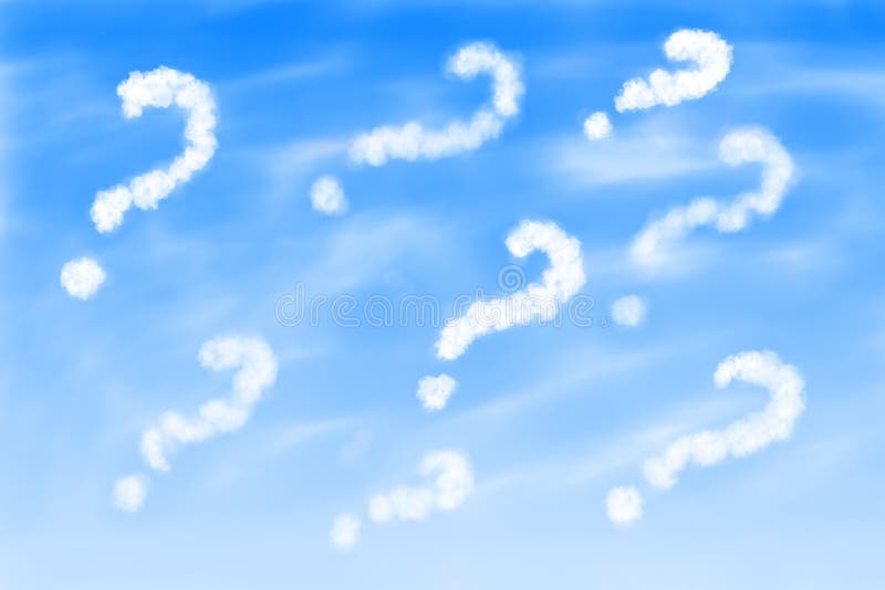 Question marks in the sky stock illustration. Illustration of ...