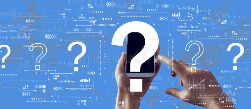 Question Marks with Smartphone Stock Photo - Image of confusion, idea ...