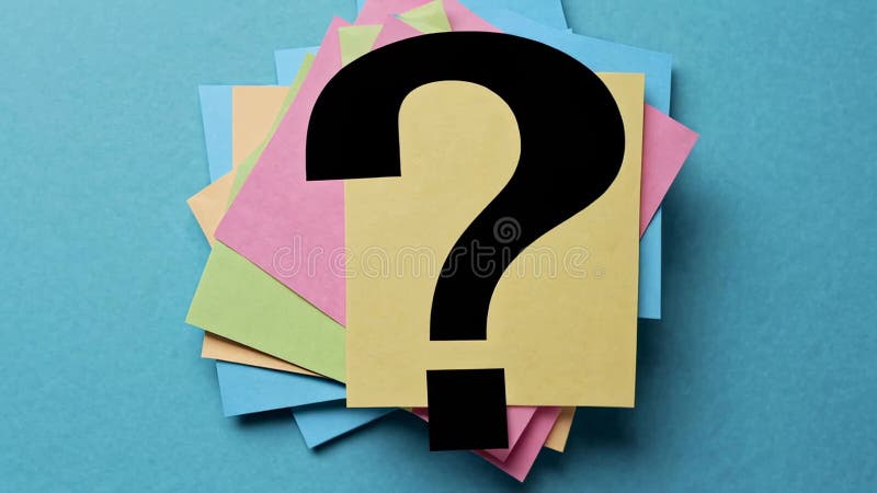 Question Marks on Sticky Notes Symbolizing Uncertainty and Decision ...