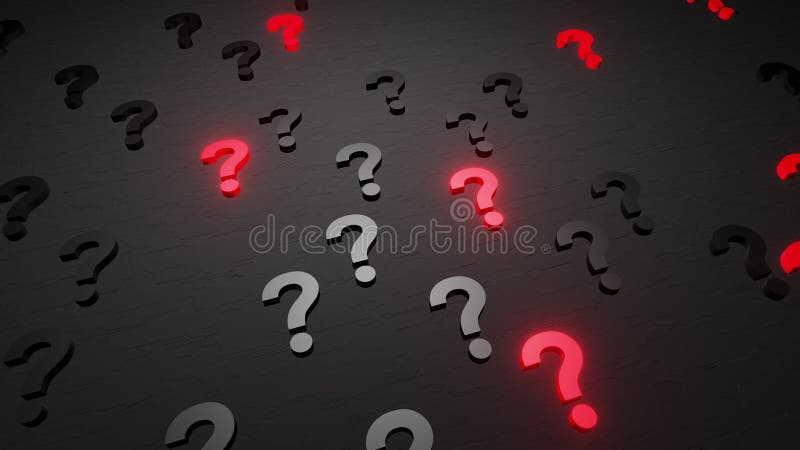 Question Marks Symbols Icon Black Background 3d Render. Digital ...