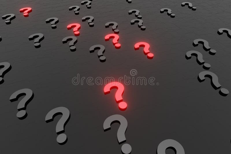 Question Marks Symbols Icon Black Background 3d Render. Digital ...