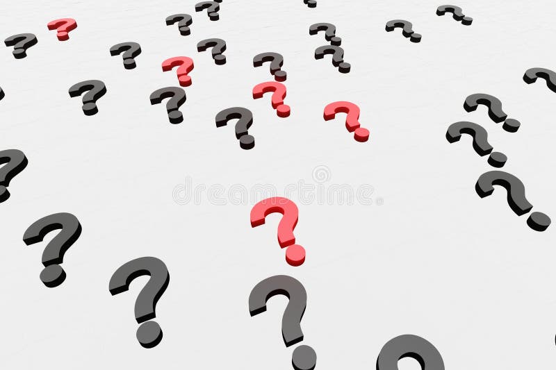 Question Marks Symbols Icon White Background 3d Render. Digital ...