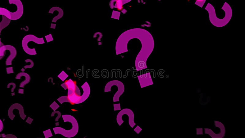 Pink Question Marks Moving Right on Black Alpha Background Stock Video ...