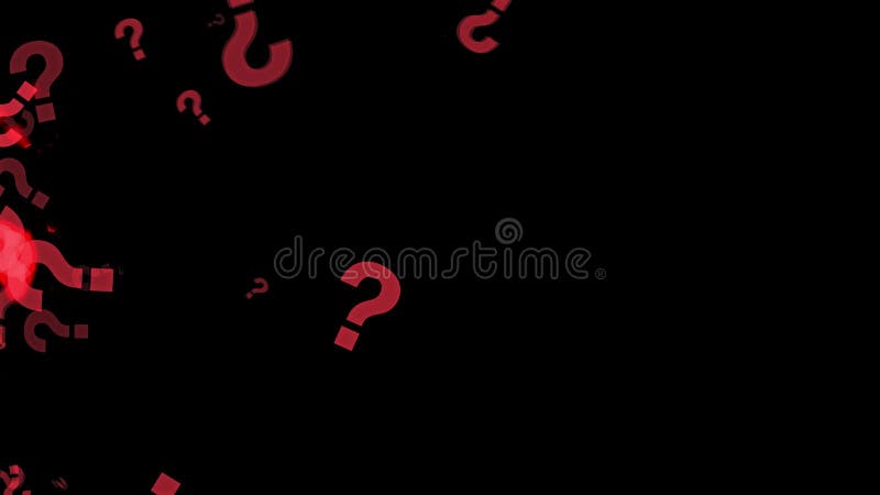 Red Question Marks Moving Right on Black Alpha Background Stock Footage ...