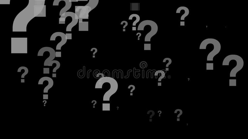 White Question Marks Falling Down on Black Alpha Background Stock Video ...