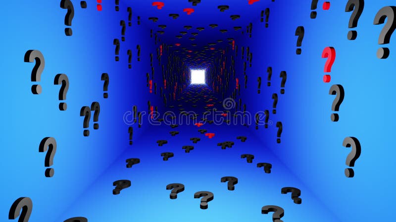 Question Marks Symbols Tunnel Icon Blue Background 3d Render. Digital ... Question Marks Symbols Tunnel Icon Blue Background 3d Render. Digital ...