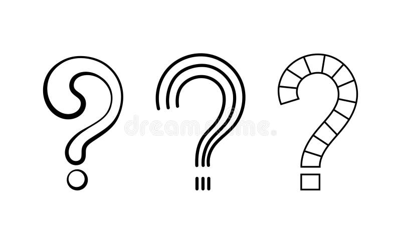 Question Marks Vector Line Set Stock Vector - Illustration of black ...