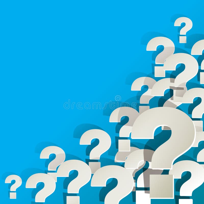 Question Marks White in the Corner on a Blue Background Stock Vector ...