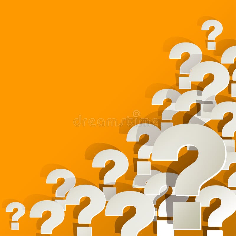 Question Marks White in the Corner on a Yellow Background Stock Vector ...
