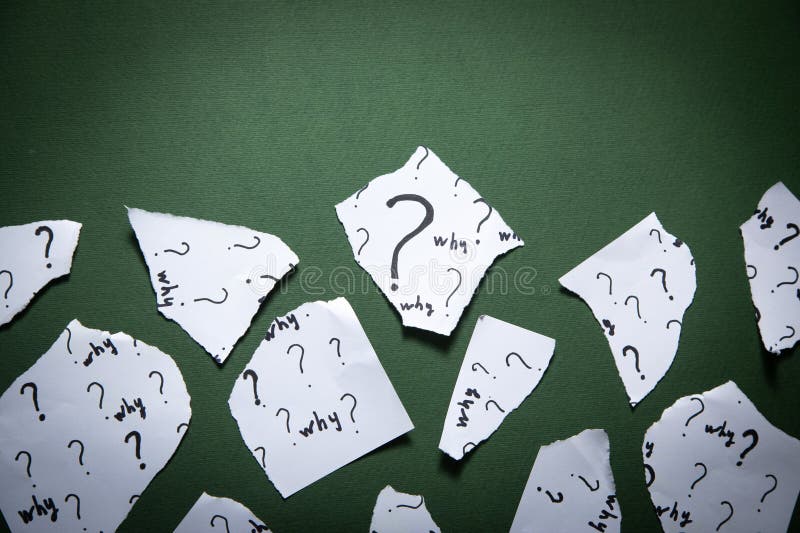 Question Marks and Why? Word on Torn Papers Stock Photo - Image of read ...