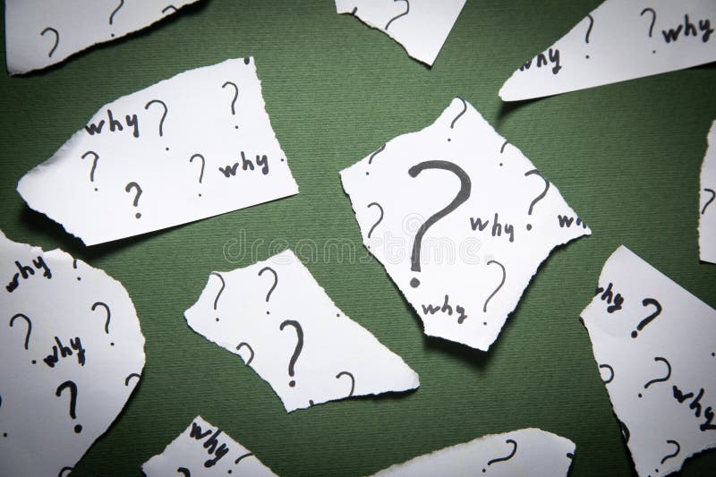 Question Marks and Why? Word on Torn Papers Stock Photo - Image of ...