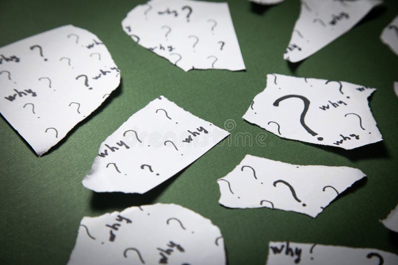 Question Marks and Why? Word on Torn Papers Stock Image - Image of ...