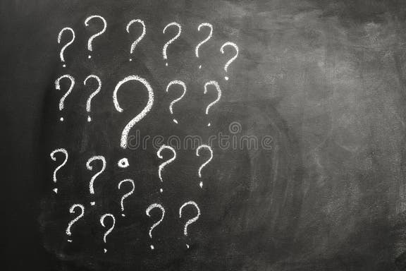 Question Marks Written on Chalkboard Stock Image - Image of copy ...