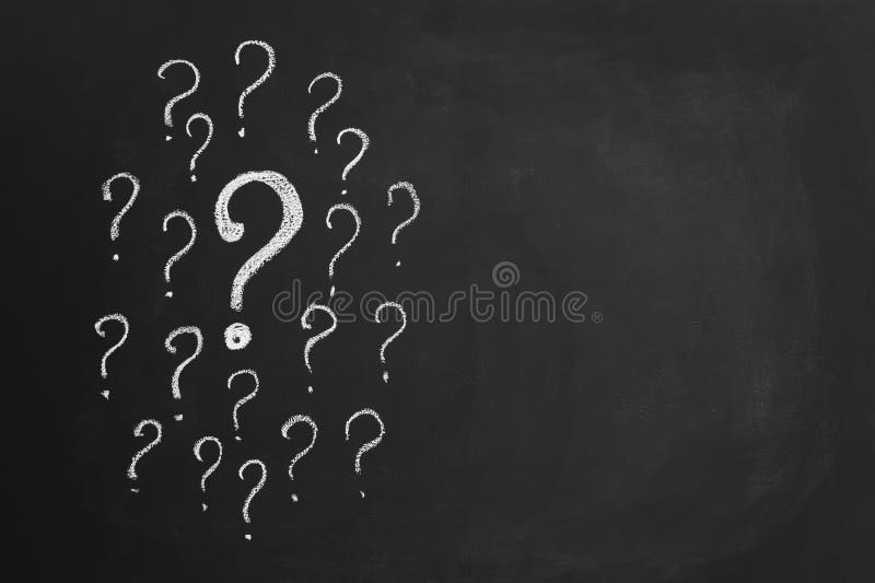 Question Marks Written on Chalkboard Stock Image - Image of space ...