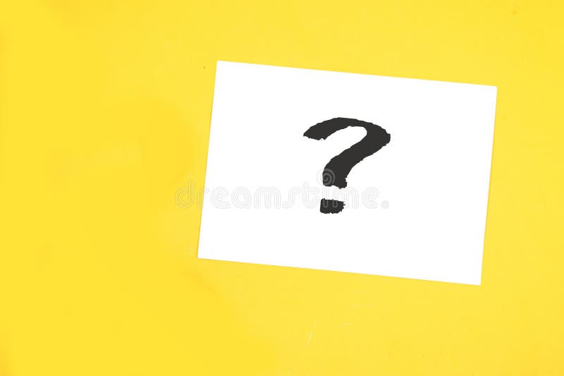 Question Marks Written on A4 Paper on Yellow Vintage Paper Background ...