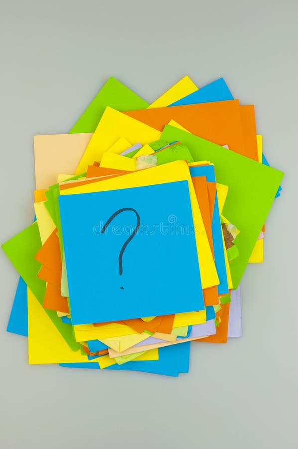 Question Marks Written Reminders Tickets Stock Image - Image of ...