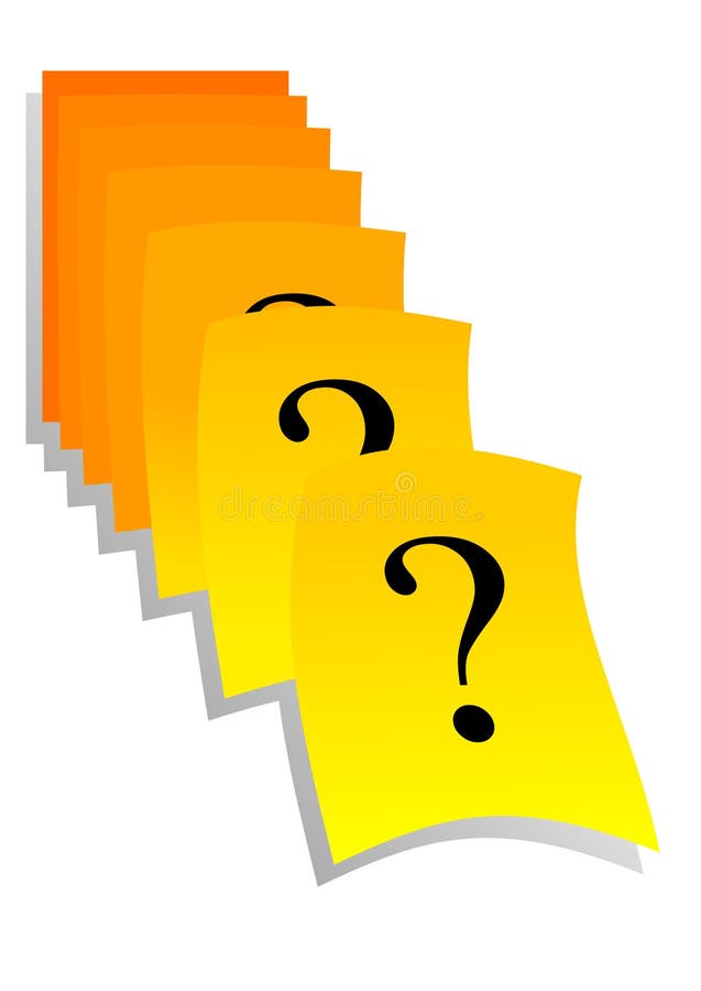 Question Marks on Yellow Reminder Stickers. Stock Vector - Illustration ...