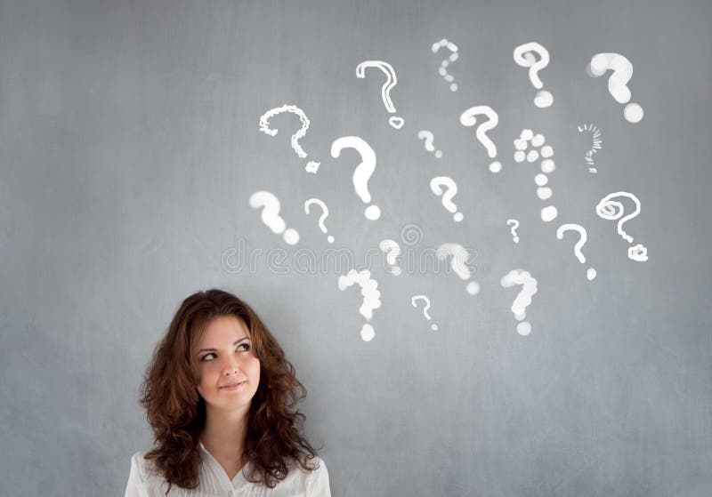 Question Marks with Young Woman Stock Photo - Image of mark, people ...