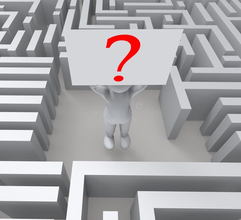Question in Maze Shows Confusion Stock Illustration - Illustration of ...