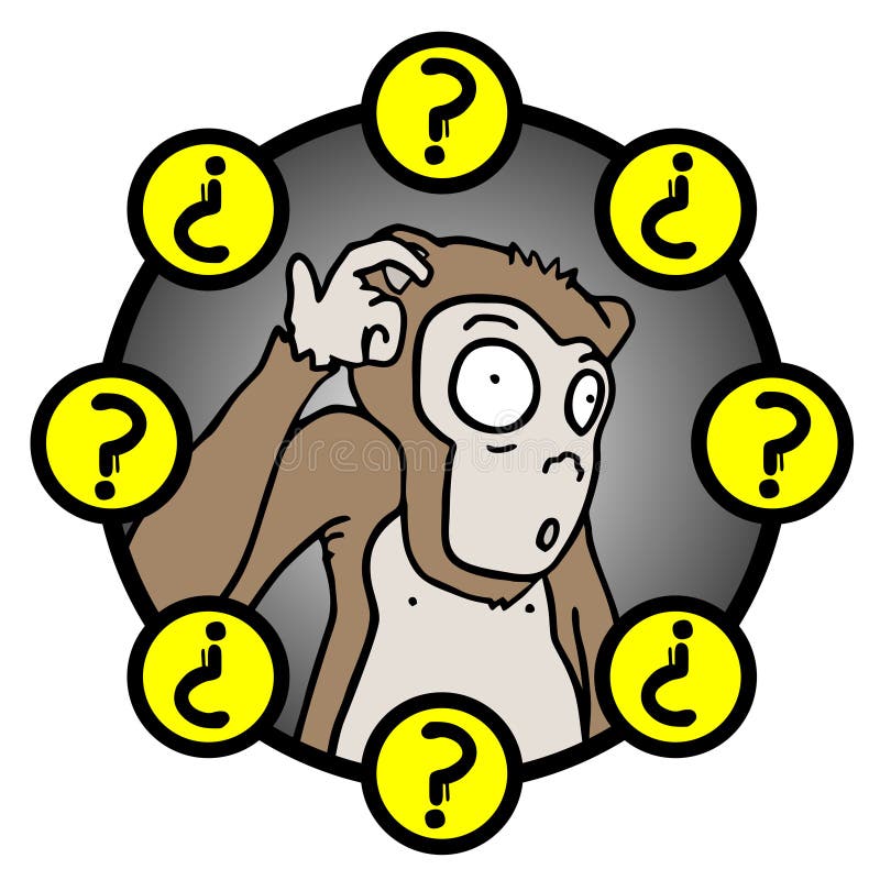 Monkey question stock illustration. Illustration of forest - 4465878