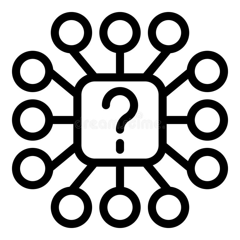 Question with Multiple Solving Alternatives Icon Outline Vector Stock ...