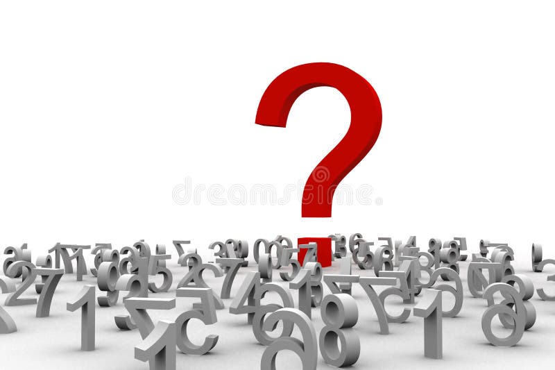Question of Numbers stock illustration. Illustration of right - 14050889